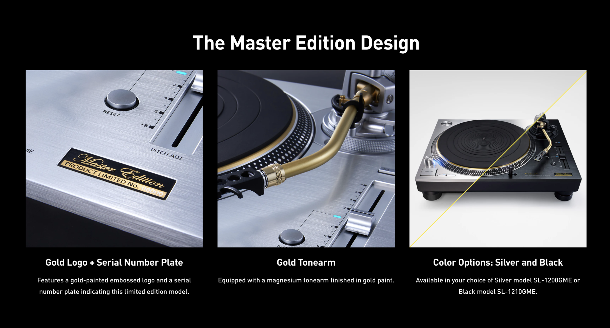 Technics Master Edition Direct Drive Turntable System – SL-1200GME ...
